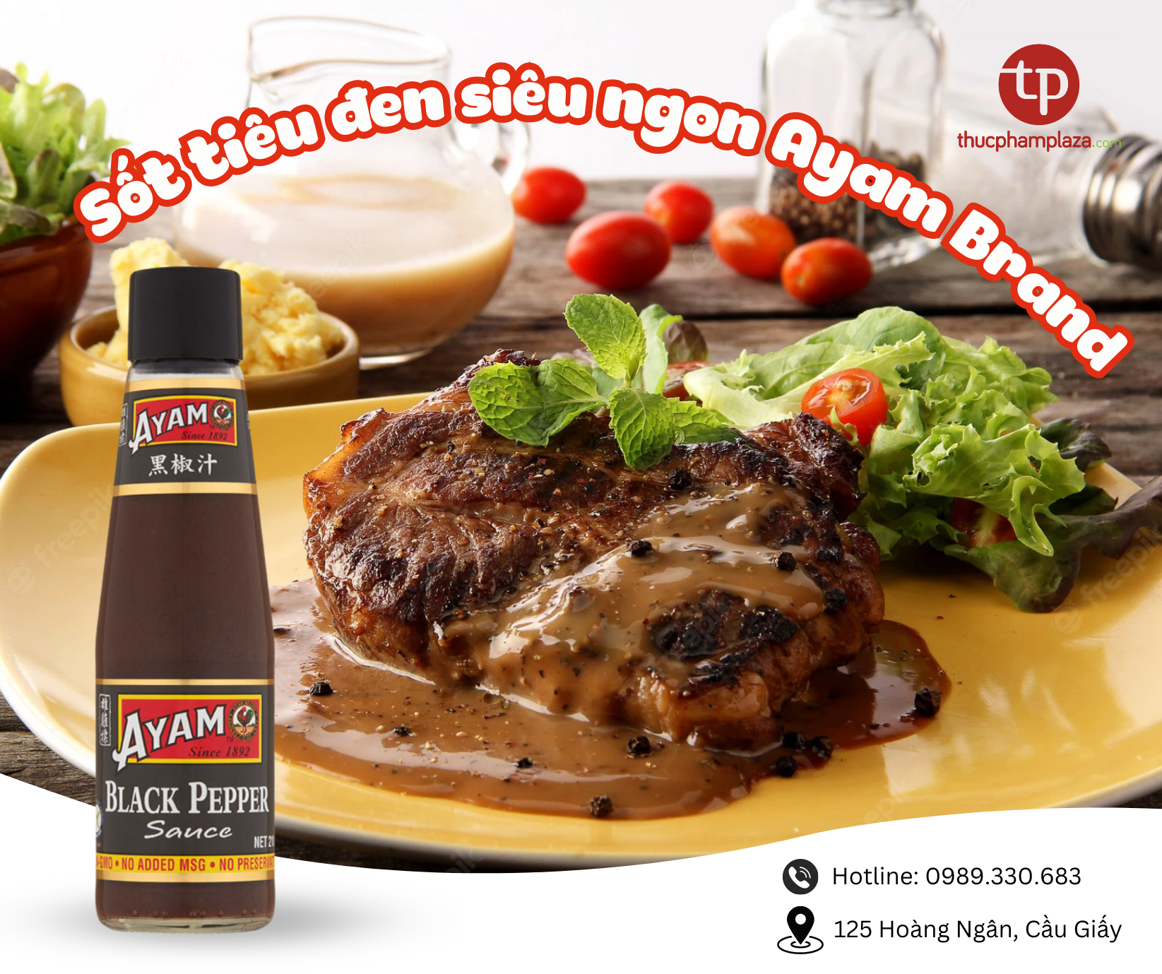Sốt tiêu đen Ayam Brand - chai 210ml - thucphamplaza.com
