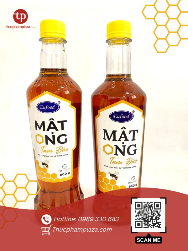 Mật ong Tam Đảo hiệu Eufood - chai 650ml - thucphamplaza.com